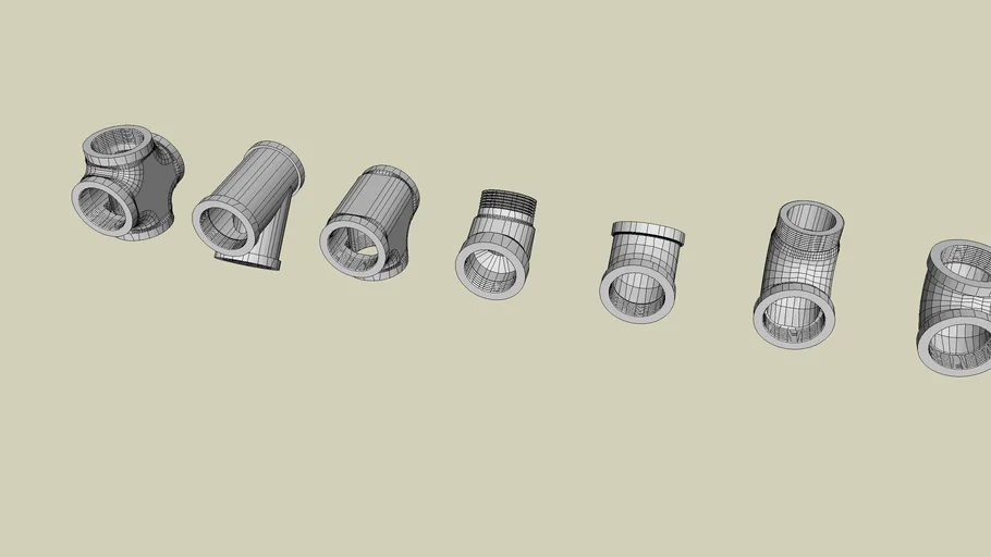 2 inch Iron Sch 40 NPT Fittings Part A | 3D Warehouse