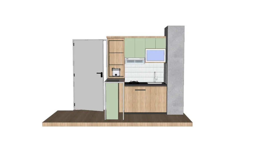 Simple Kitchen Set for Small Apartment | 3D Warehouse