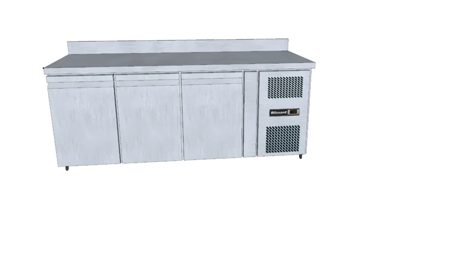 Blizzard 3 Door counter fridge HLBC3 | 3D Warehouse