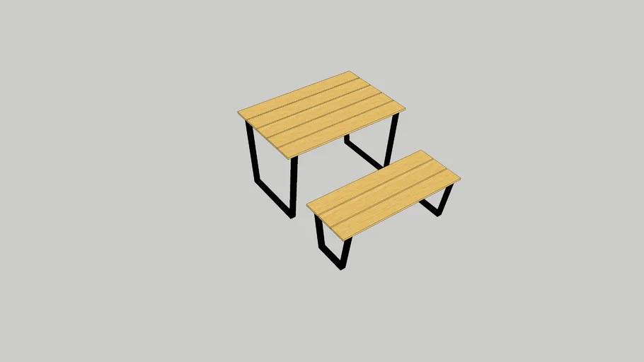 Featherlite Loop High Table and Bench | 3D Warehouse