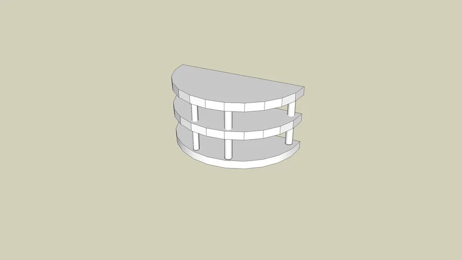 half round 3 tier table | 3D Warehouse