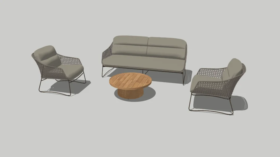 Moretti lounge set with Pablo teak table - 4 Seasons Outdoor | 3D Warehouse