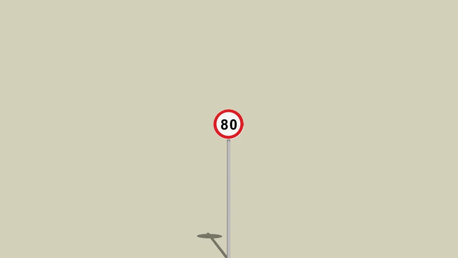 Speed limit sign 80 | 3D Warehouse