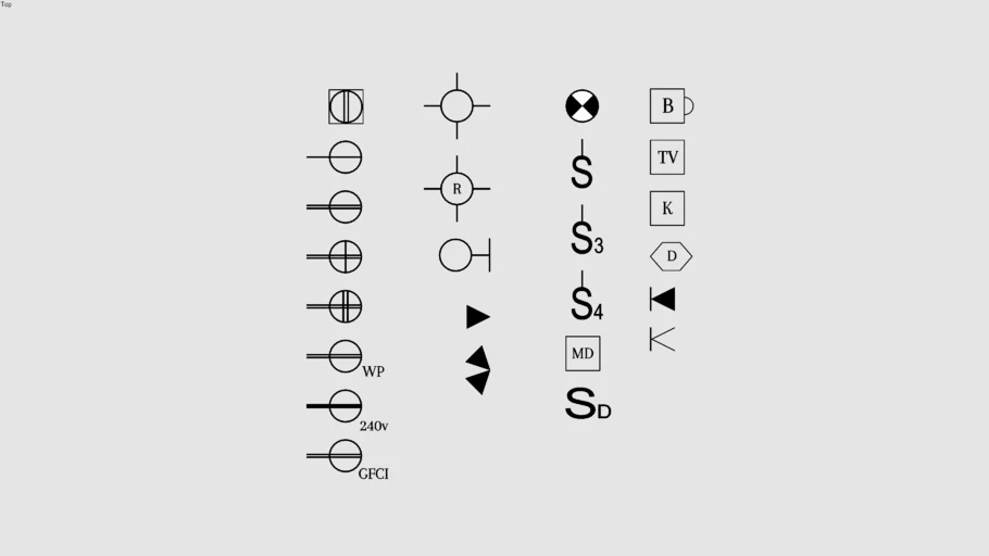 2D Lighting/Electrical Symbols | 3D Warehouse