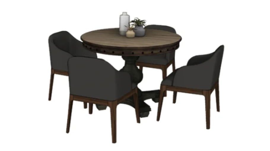 Round Dining Table Set | 3D Warehouse