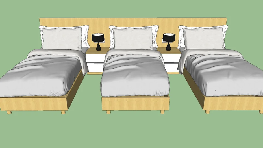TRIPLE SIMPLE BED | 3D Warehouse