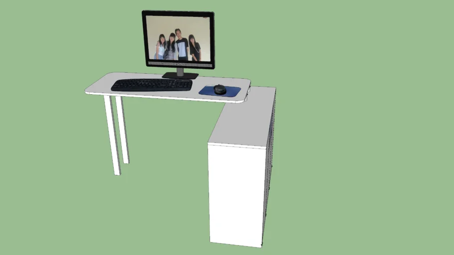 meja komputer | 3D Warehouse