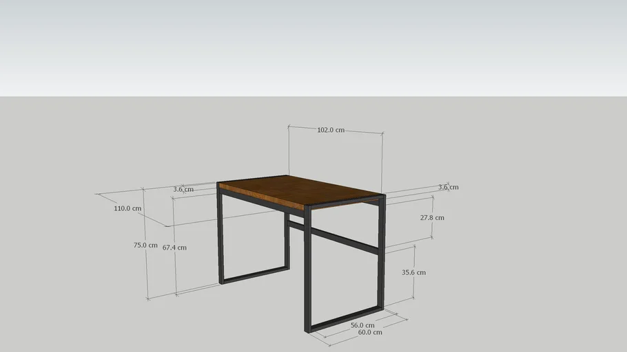 Компьютерный стол \ Computer table - 110x60x75 см\sm | 3D Warehouse