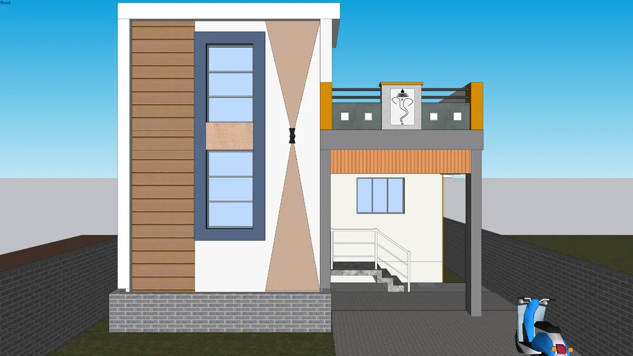 Single floor House Elevation | 3D Warehouse