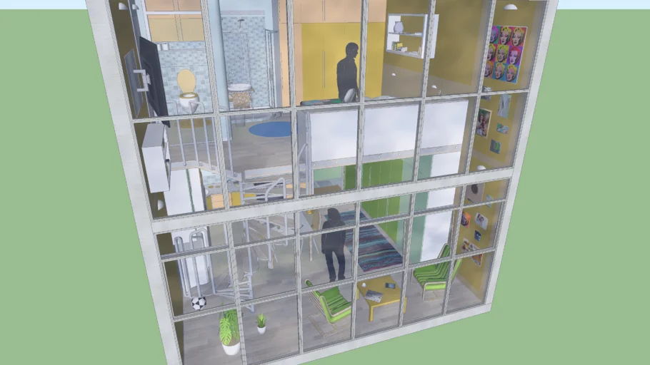 Cube 2 :: Tiny apartment for 2 people | 3D Warehouse