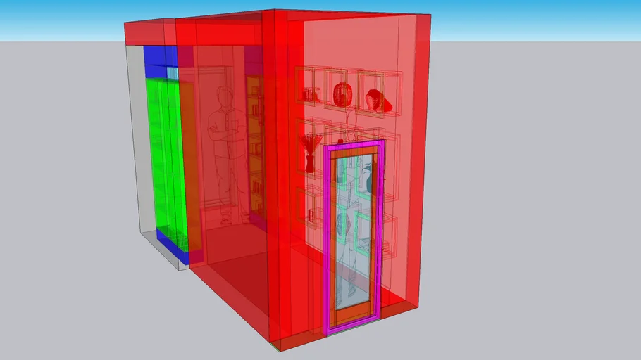 Hall w/Library & niche | 3D Warehouse