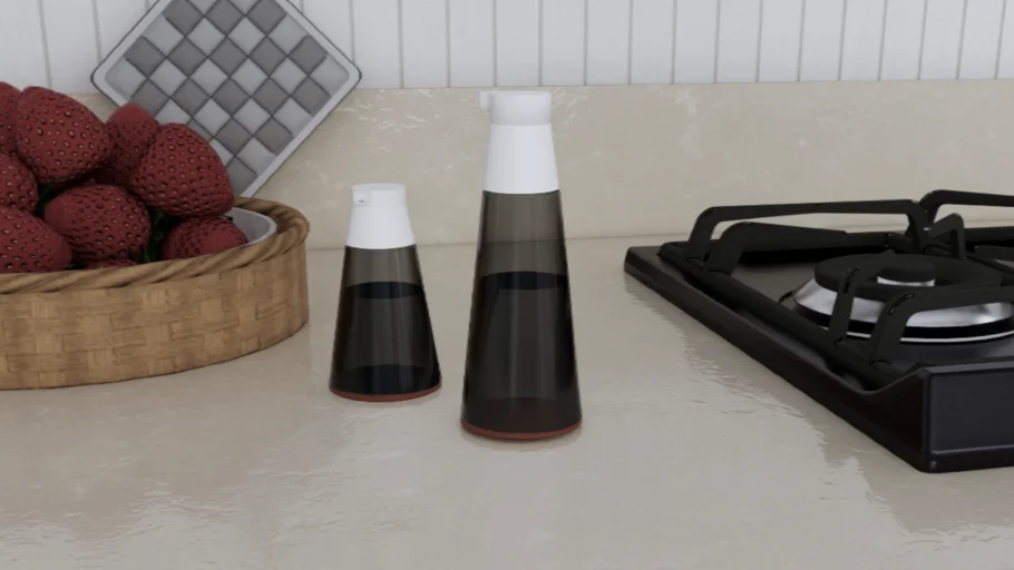 HALVTOM IKEA Botella con boquilla, vidrio/marrón, 19 cm | 3D Warehouse