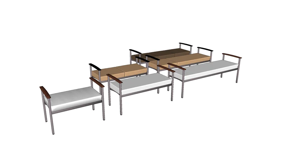 metal benches | 3D Warehouse