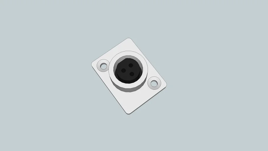 Mini XLR Female Panel Mount (minimum detail) | 3D Warehouse