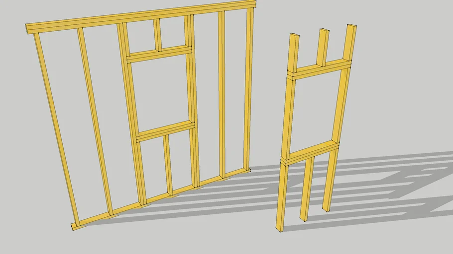 3' Window wall frame with 2'x4' | 3D Warehouse