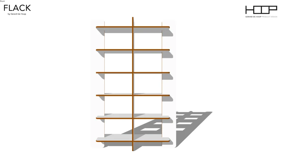 Flack - bookcase SHELFIE, 2 compartments - design by Gerard de Hoop ...