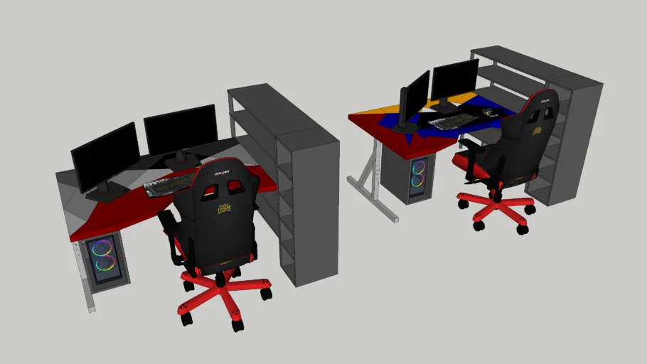 Gaming desk 2 colour styles (Highly customizable) | 3D Warehouse