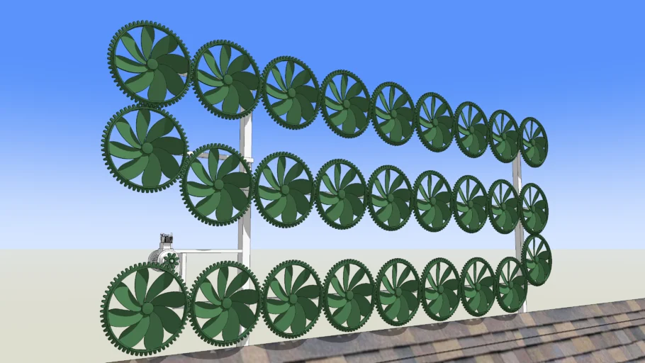 Plastic Modular Micro Wind Turbine Array by Motorwavegroup | 3D Warehouse