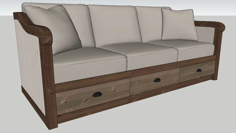 Saga Sofa 3 seter Lys | 3D Warehouse