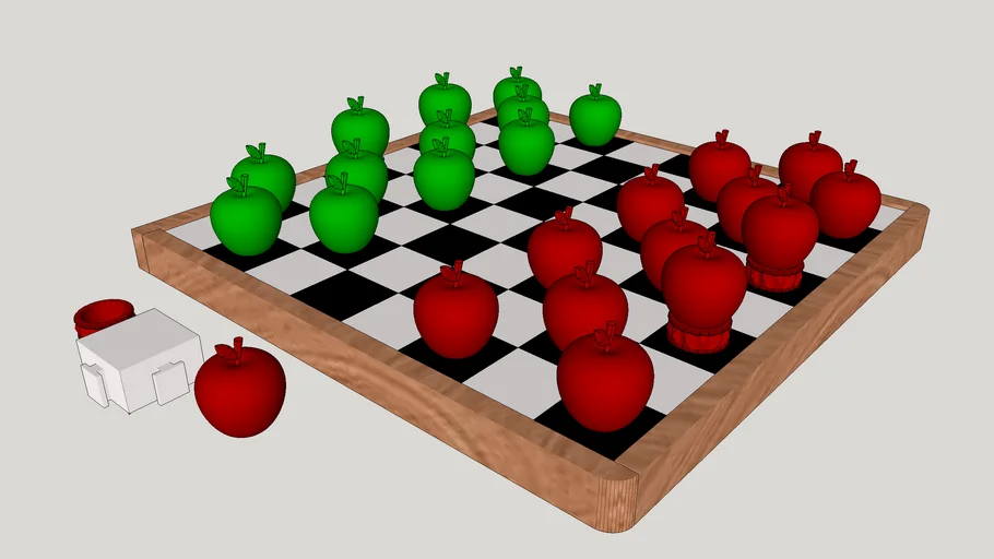 checkers board with apples | 3D Warehouse