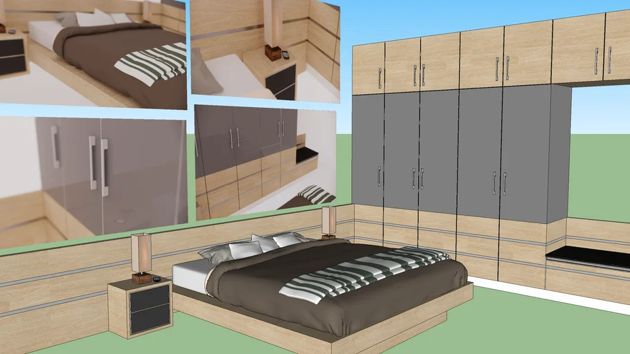 Modern Bed& Wardrobe / Side Units | 3D Warehouse