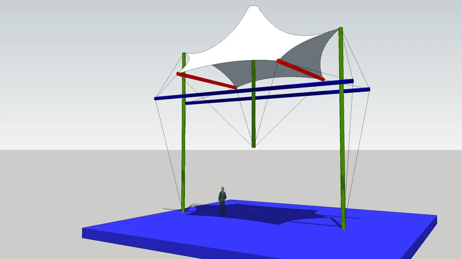 tensile structure with anticlastic surface | 3D Warehouse