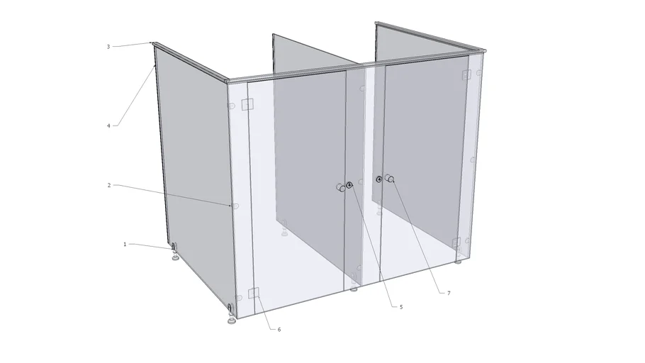 HPL Toilet Compartment Accesories | 3D Warehouse