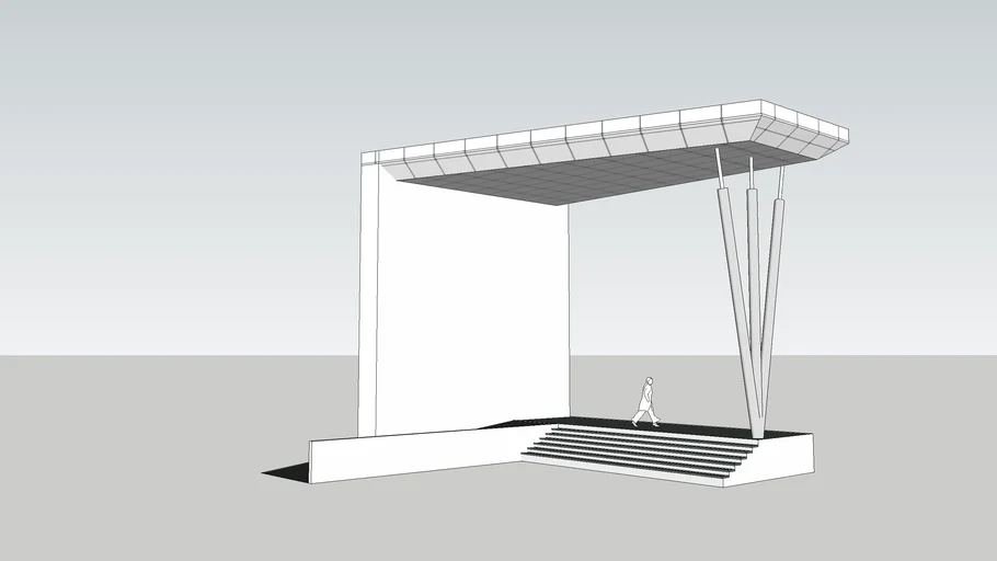 ACP canopy with structural column | 3D Warehouse