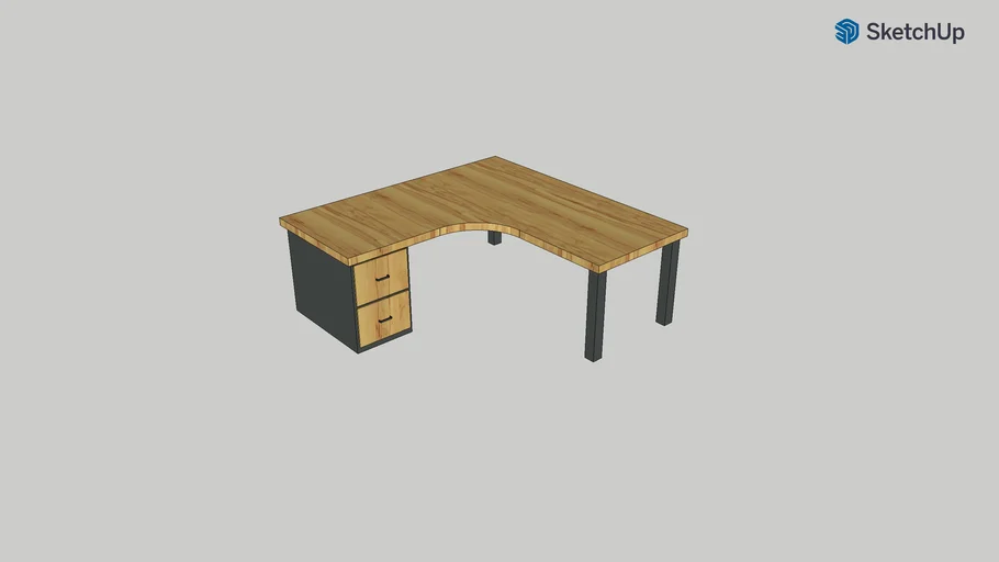 Corner Desk With Filing Cabinet | 3D Warehouse