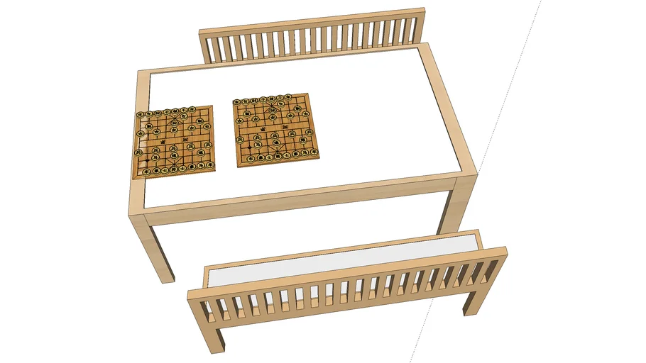 table and chair with chess | 3D Warehouse