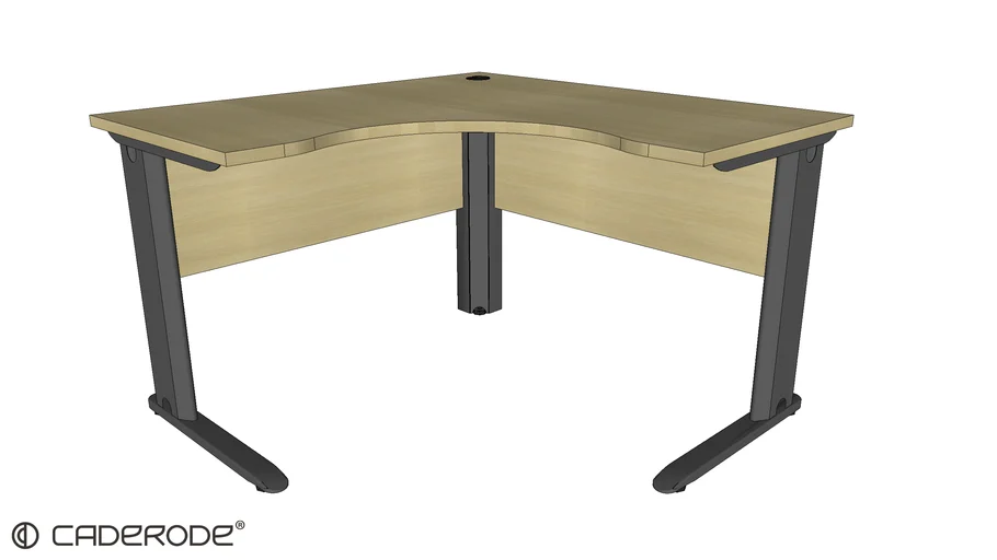 Mesa de Trabalho Angular c/ Pé Metálico em L - 1200x1200 | 3D Warehouse