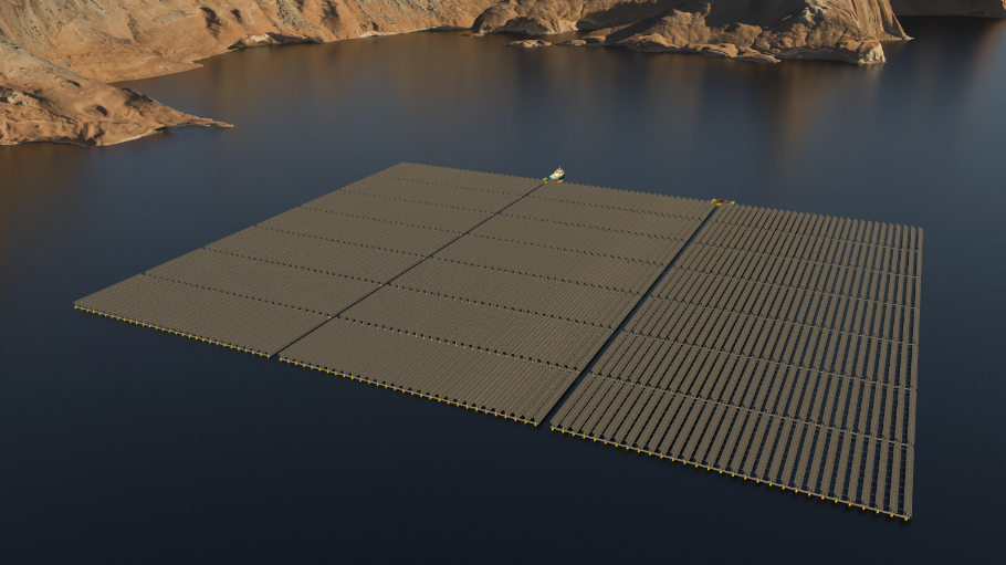 Floating solar with vertical axis solar trackers | 3D Warehouse