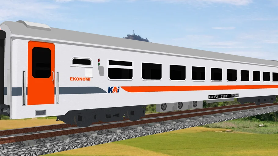 Kereta Ekonomi AC Split 106P | 3D Warehouse