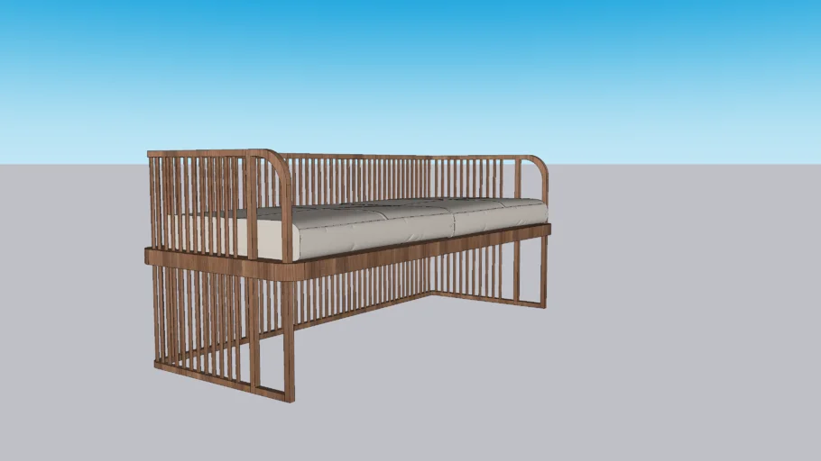 SHORT WOOD SOFA | 3D Warehouse