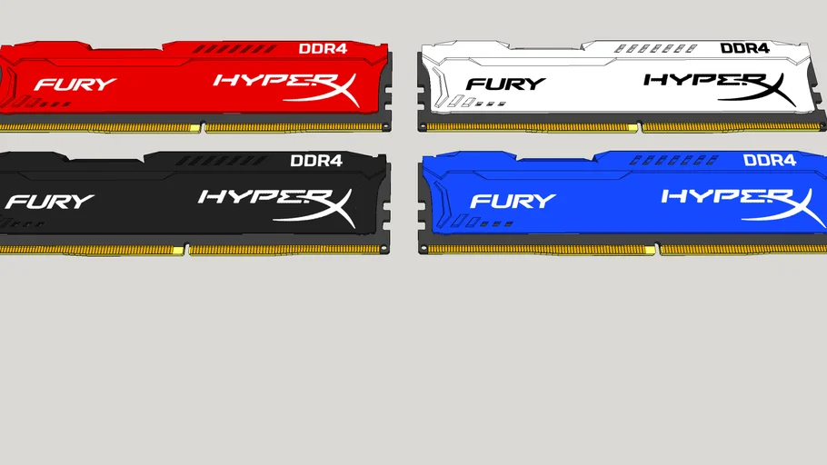 Memória Kingston HyperX FURY DDR4 | 3D Warehouse