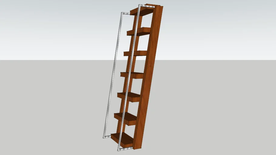 wood ladder w~handrails, steep | 3D Warehouse