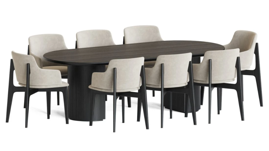 Egadi Chair Gubi Table Dining Set | 3D Warehouse