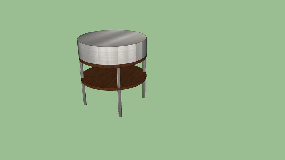 Side table wood and silver | 3D Warehouse