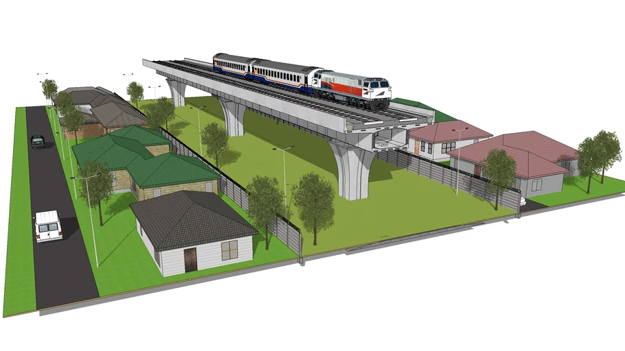 Fly Over Railway Medan-Binjai 100% | 3D Warehouse