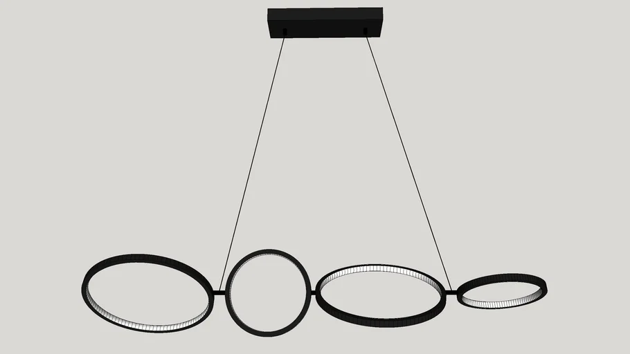 Lampa wisząca Trio RONDO LED Czarny mat 37W | 3D Warehouse