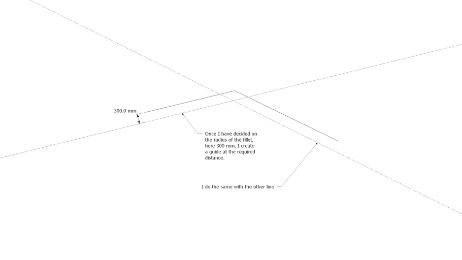 Fillet between two lines | 3D Warehouse