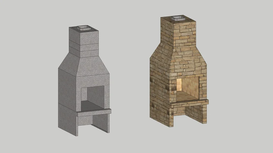 Stone Age 24' Standard Series Straight Lintel Fireplace | 3D Warehouse