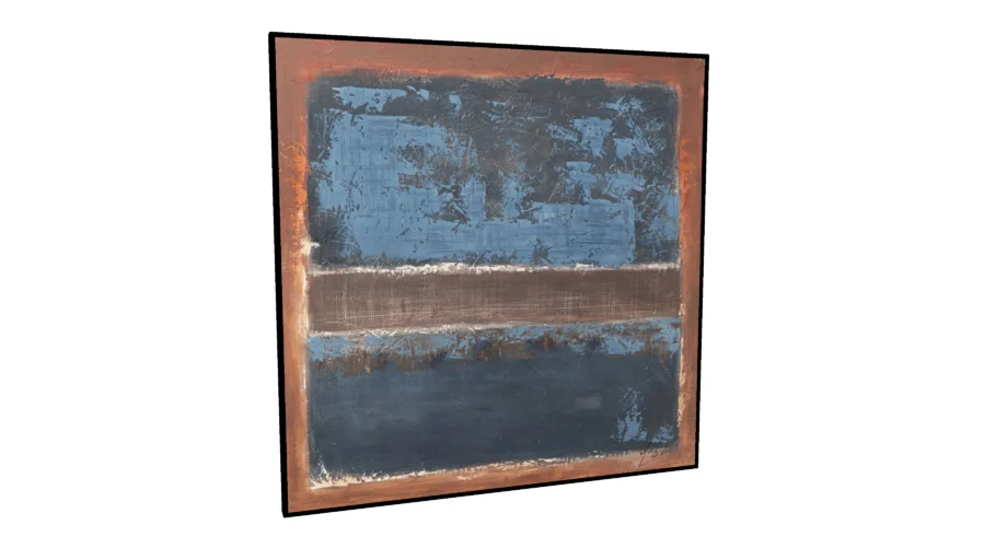 56785 Framed Picture Silence Blue 120x120cm | 3D Warehouse