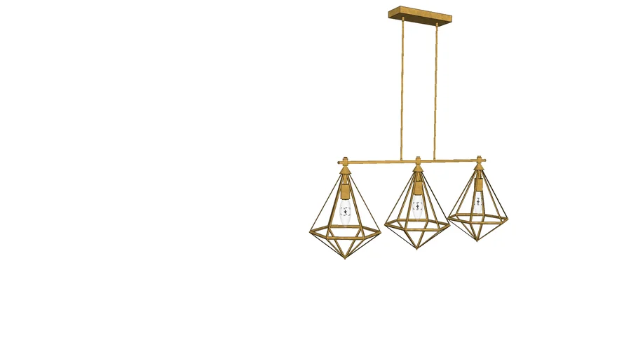 SATIN BRASS PRISM ISLAND CHANDELIER | 3D Warehouse