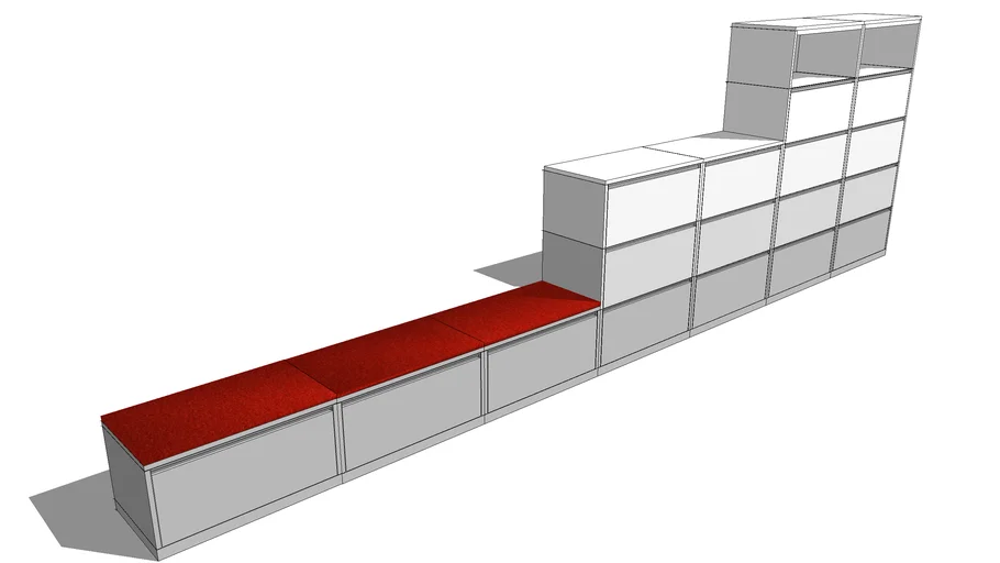Meridian Filing and Storage Bench | 3D Warehouse