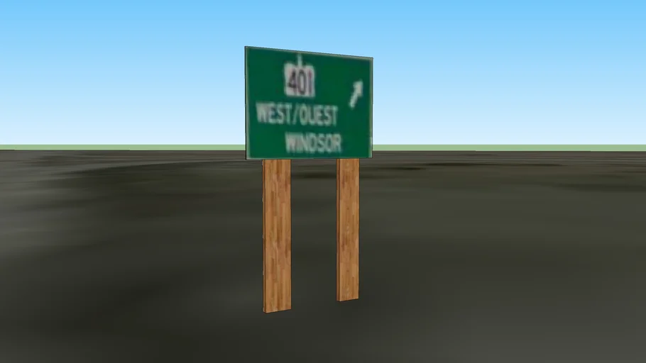 Highway Sign For 401, On Highbury Ave | 3D Warehouse