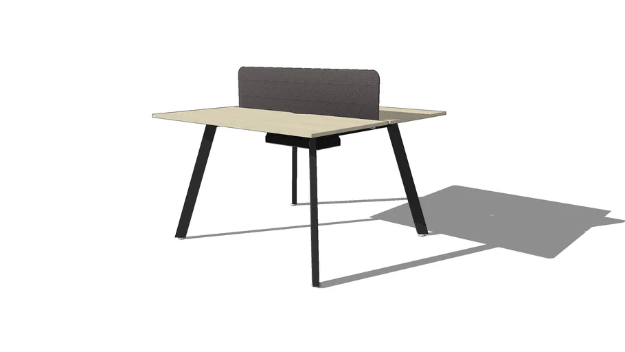 Black NV Leg Workstation by VINOTI Office | 3D Warehouse