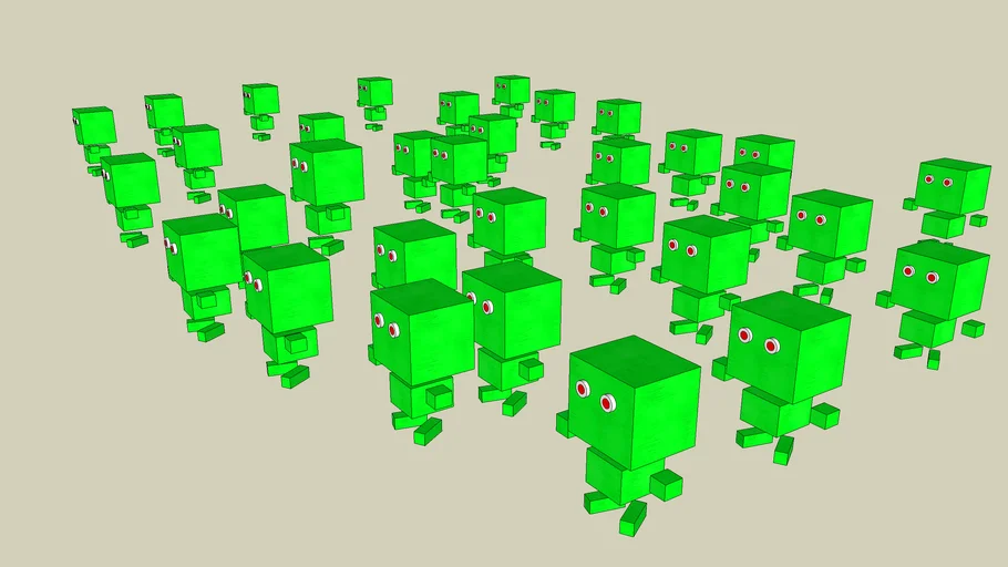 Cube man army | 3D Warehouse