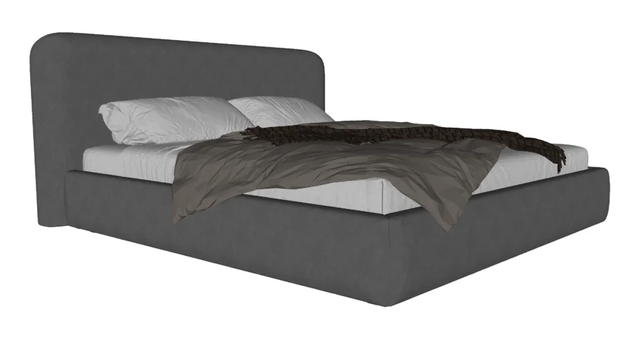Dearborn Bed in Warm Gray Fabric by Modloft | 3D Warehouse