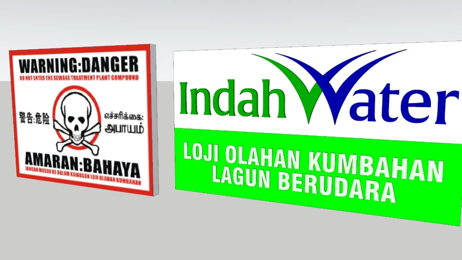 Sewerage Treatment Plant Warning Sign | 3D Warehouse
